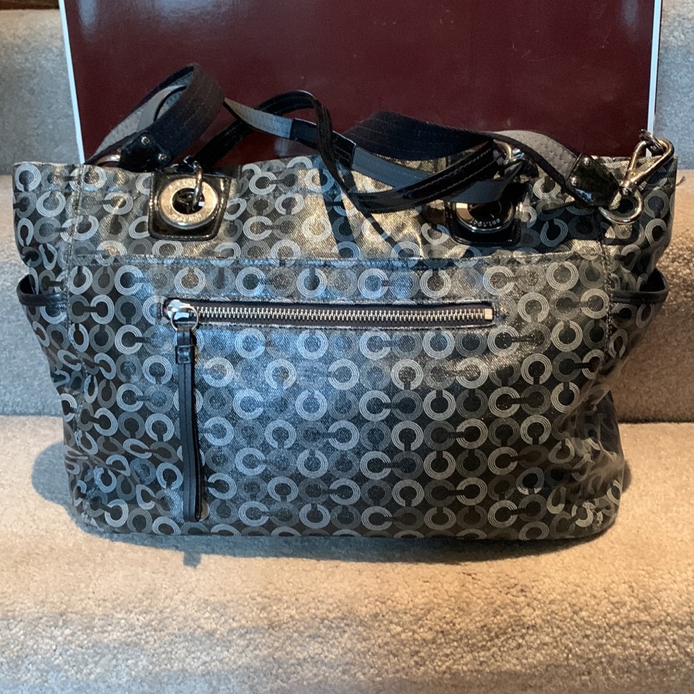 Xl Coach Leather Logo Handbag Full Of Pockets Inside … - Gem